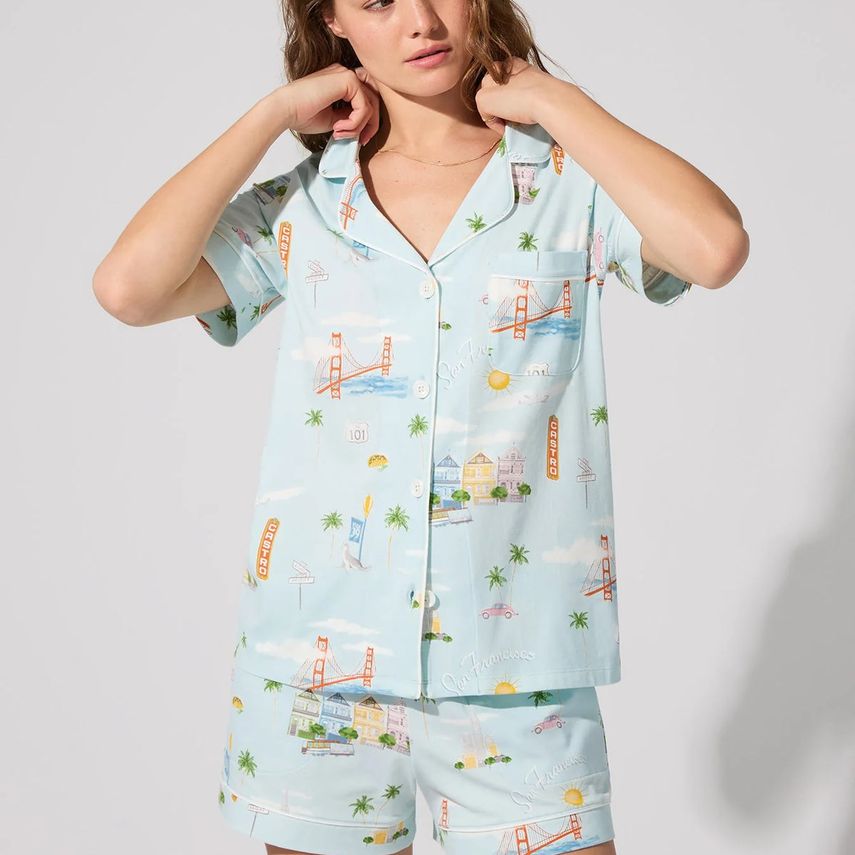 Bedhead Shortsleeve Shorty PJ Set City by the Bay – Beneath It All